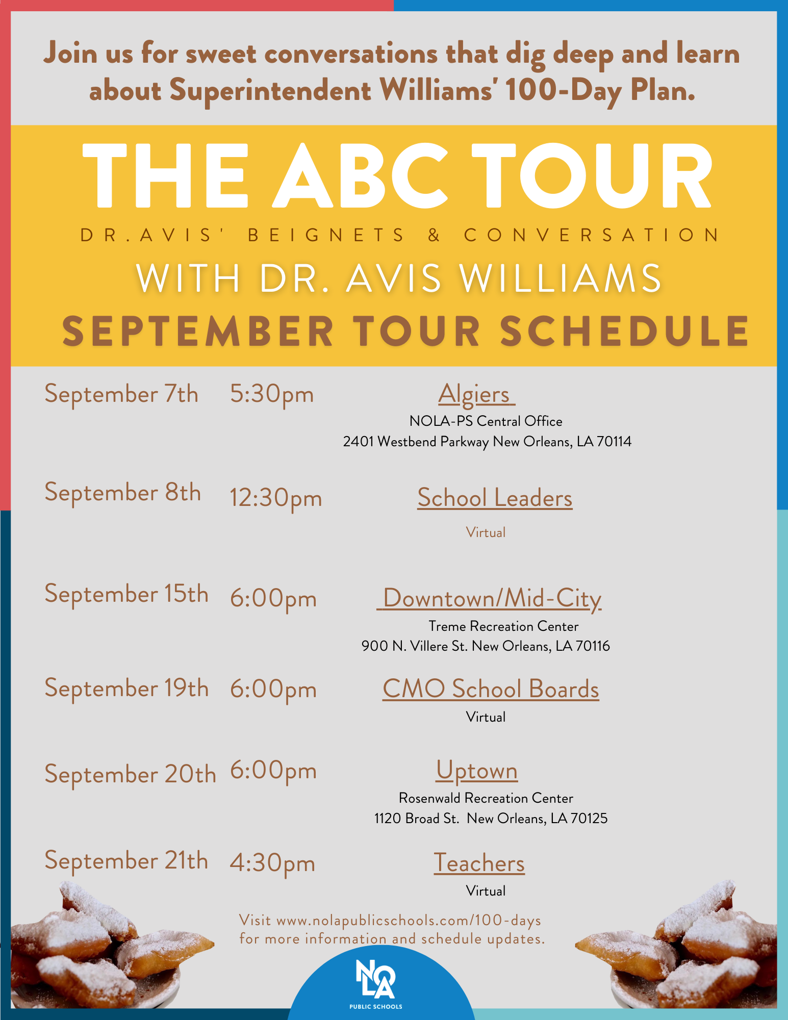 September ABC Tour Schedule