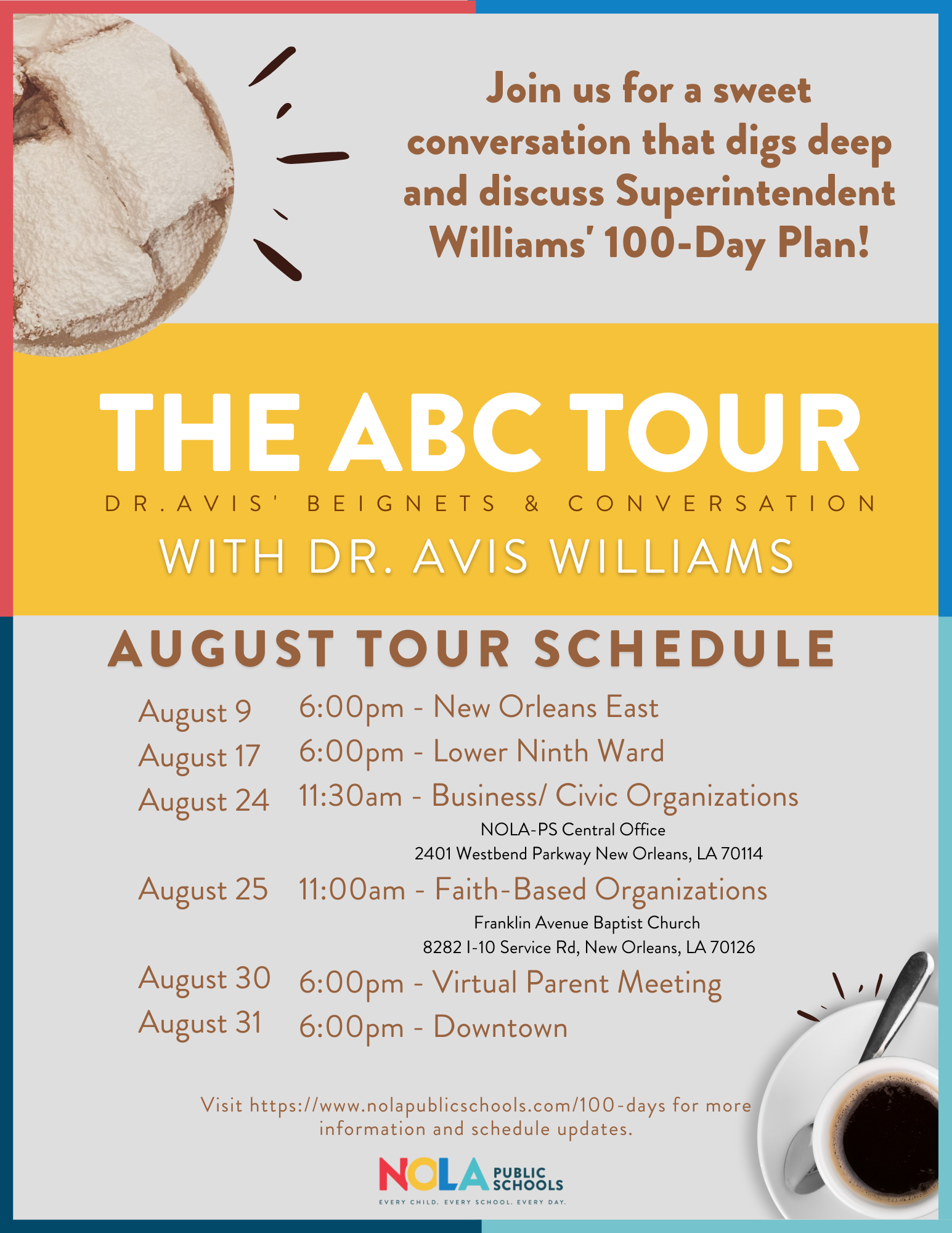 ABC Tour Schedule Flyer With Dates